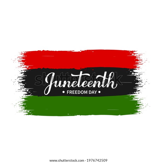 Juneteenth Calligraphy Hand Lettering On Brush Stock Vector (Royalty ...