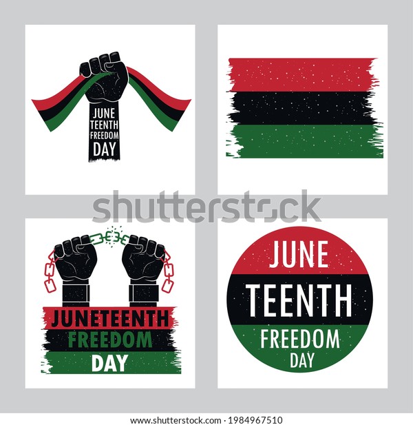Juneteenth Freedom Hand Flag Chains Stock Vector (Royalty Free ...