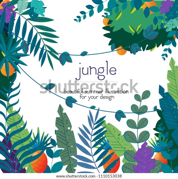 Jungle Banner Vector Illustration Flat Style Stock Vector (Royalty Free ...