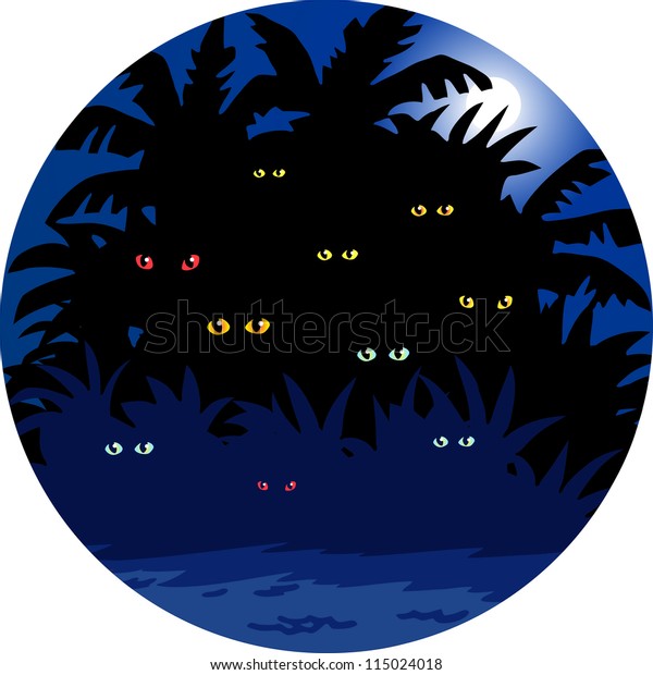 Jungle Night Stock Vector (Royalty Free) 115024018 | Shutterstock