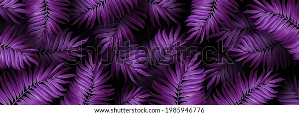 Jungle Purple Colored Background Tropic Plants Stock Vector (Royalty ...