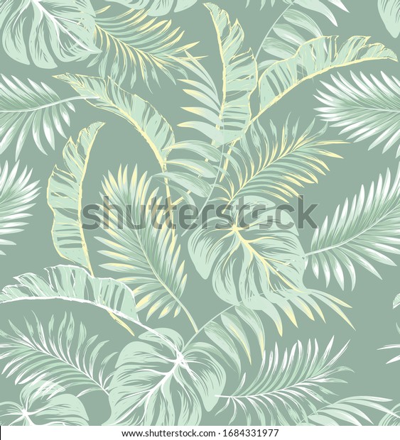 Jungle Vector Pattern Tropical Leavestrendy Summer Stock Vector ...