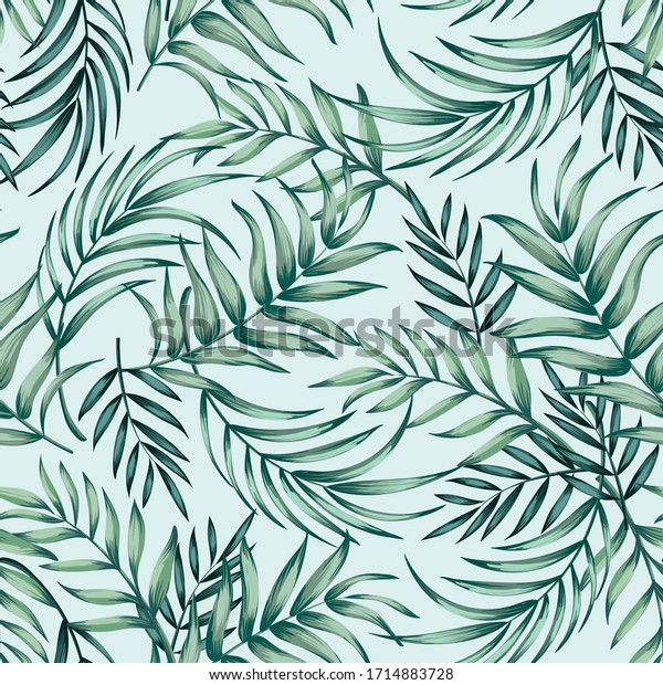 Jungle Vector Pattern Tropical Leavestrendy Summer Stock Vector ...