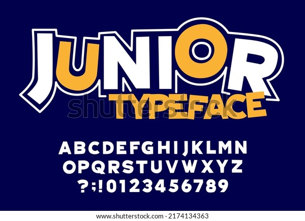 Junior Alphabet Font Hand Drawn Letters: เวกเตอร์สต็อก (ปลอดค่า ...