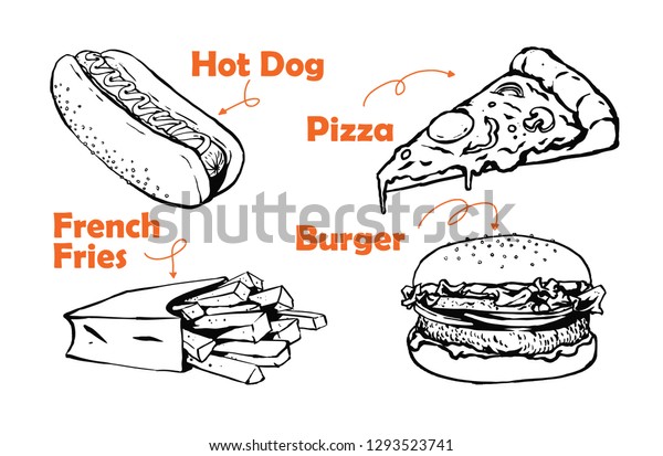 Junk Food Art Stock Vector (Royalty Free) 1293523741 | Shutterstock