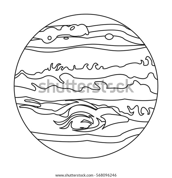 Jupiter Icon Outline Style Isolated On Stock Vector (Royalty Free ...