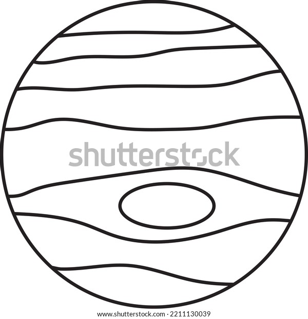 Jupiter Planet Planet Drawing Drawing Coloring Stock Vector (Royalty ...