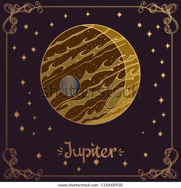 Jupiter Stylized Illustration Jupiter Hand Drawing Stock Vector ...