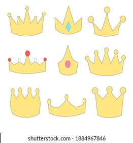Just Cute Crown Collection Stock Vector (Royalty Free) 1884967846 ...