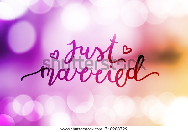 Just Married Lettering Vector Card Handwritten Stock Vector (Royalty ...
