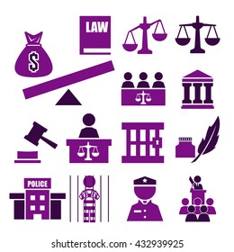 Justice Icon Set Stock Vector (Royalty Free) 444058525 | Shutterstock