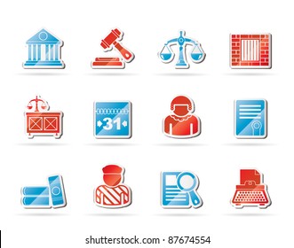 Justice Judicial System Icons Vector Icon Stock Vector (Royalty Free ...
