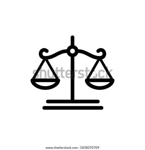 Justice Scales Icon Judgment Scale Sign Stock Vector (Royalty Free ...