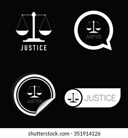Justice Vector Icon Black White Color Stock Vector (Royalty Free ...