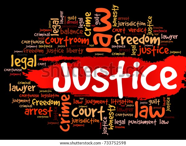 Justice Word Cloud Collage Concept Background Stock Vector (Royalty ...