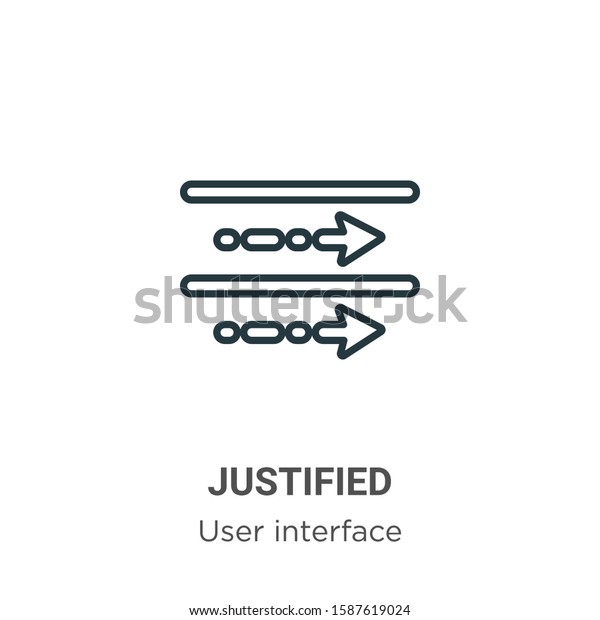 Justified Outline Vector Icon Thin Line Stock Vector (Royalty Free ...