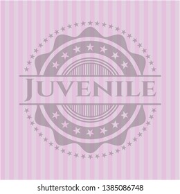 Juvenile Badge Pink Background Vector Illustration Stock Vector ...
