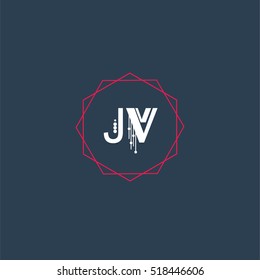 Jv Logo Initial Letter Abstract Polygonal Stock Vector (Royalty Free ...