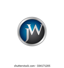 Jw Initial Circle Logo Red Stock Vector (Royalty Free) 334171196