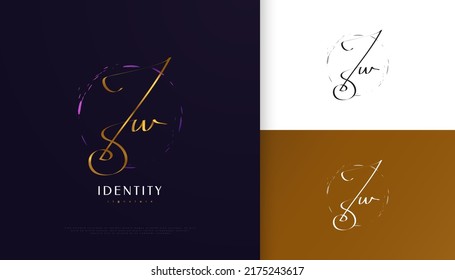 Jw Initial Signature Logo Design Elegant Stock Vector (Royalty Free ...