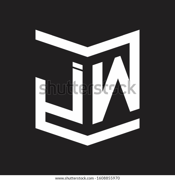 Jw Logo Emblem Monogram Shield Style Stock Vector (Royalty Free ...