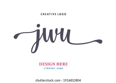 Jwu Lettering Logo Simple Easy Understand Stock Vector (Royalty Free ...