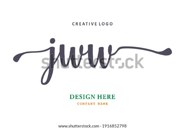 Jww Lettering Logo Simple Easy Understand Stock Vector (Royalty Free ...