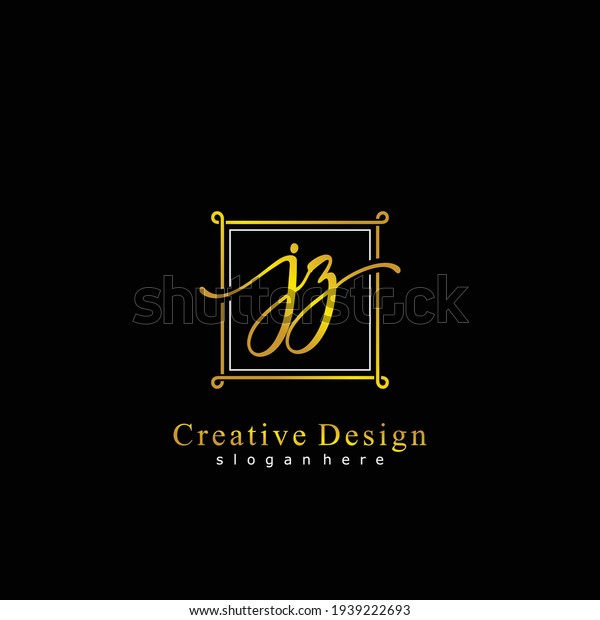 Jz Initial Calligraphy Handwritten Logo Handwritten Stock Vector ...