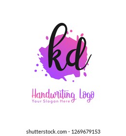 K D Initial Handwriting Logo Vector Stock Vector (Royalty Free ...