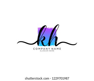 K H Initial Handwriting Logo Vector Stock Vector (Royalty Free ...