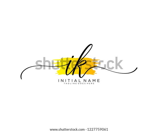 K Initial Handwriting Logo Vector Stock Vector (Royalty Free ...