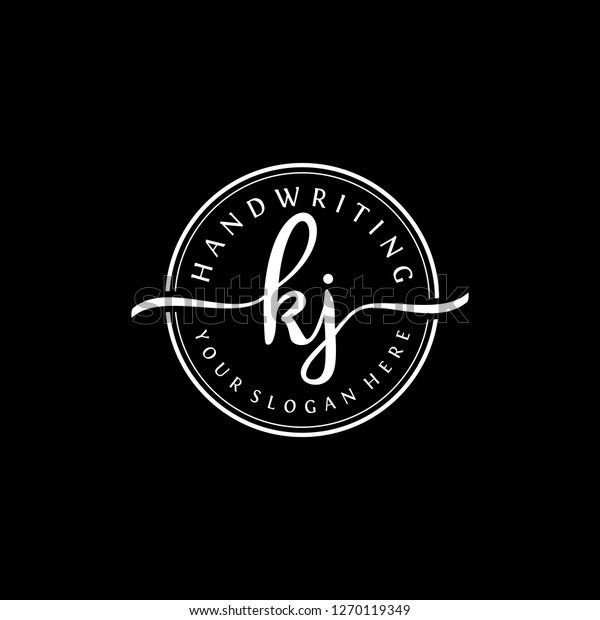 K J Initial Handwriting Logo Vector Stock Vector (Royalty Free) 1270119349