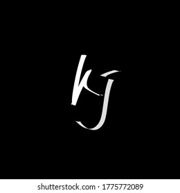 K J Kj Initial Letter Handwriting Stock Vector (Royalty Free ...