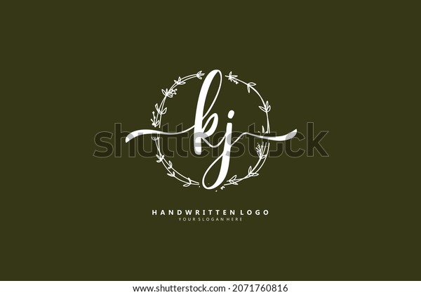 K J Kj Logo Initial Lettering Stock Vector (Royalty Free) 2071760816 ...