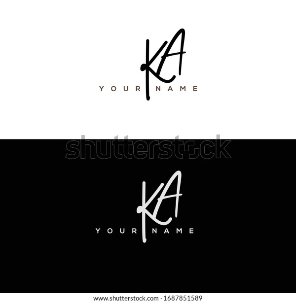K Ka Initial Letter Handwriting Signature Stock Vector (Royalty Free ...