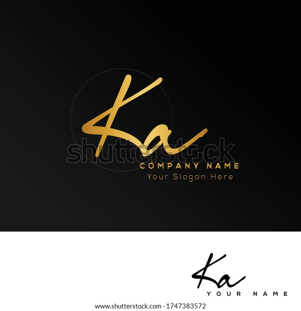 K Ka Initial Letter Handwriting Signature Stock Vector (Royalty Free ...