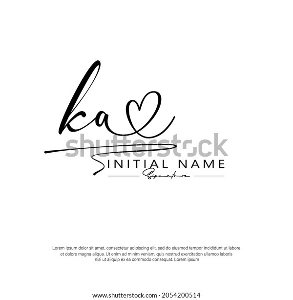 K Ka Initial Letter Handwriting Signature Stock Vector (Royalty Free ...