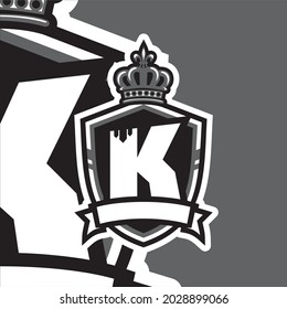 K King Initial Logo Black White Stock Vector (Royalty Free) 2028899066 ...