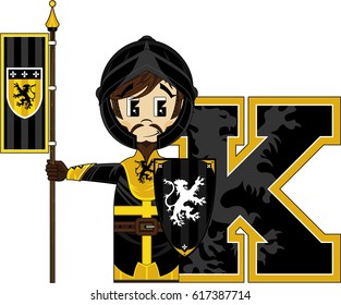 K Knight Medieval Alphabet Learning Illustration Stock Vector (Royalty ...