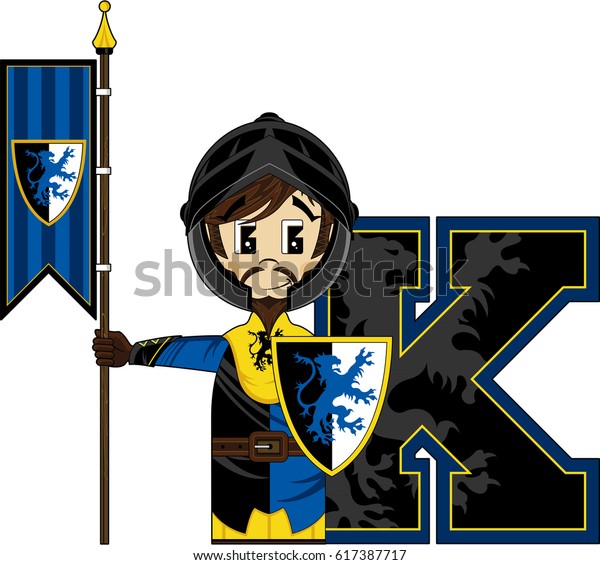 K Knight Medieval Alphabet Learning Illustration Stock Vector (Royalty ...