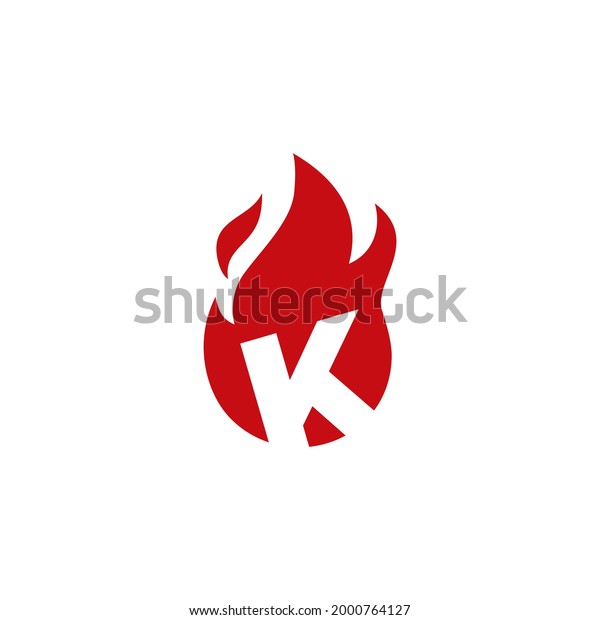 K Letter Fire Flame Logo Vector Stock Vector (Royalty Free) 2000764127 ...