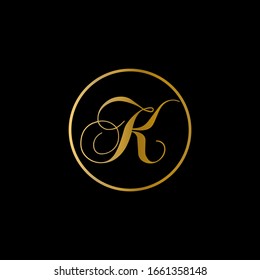 K Letter Logo Black Backgroundk Letter Stock Vector (Royalty Free ...