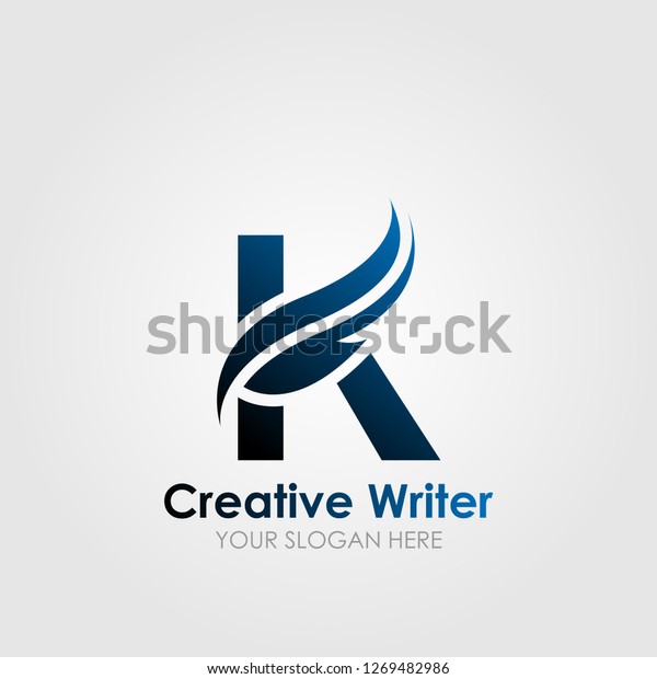 K Letter Logo Design Abstract Feather Stock Vector (Royalty Free ...