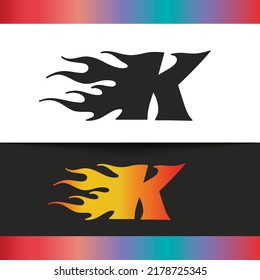 K Letter Logo Fire Flames Logo Stock Vector (Royalty Free) 2178725345 ...