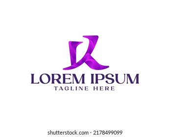 K Letter Logo Monogram Purple Gradient Stock Vector (Royalty Free ...