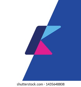 K Letter Logo Simpe Triangle Design Stock Vector (Royalty Free) 1435648808