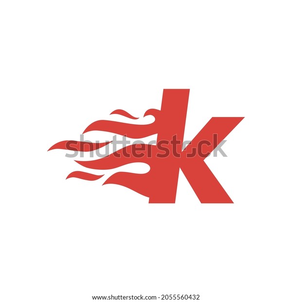 K Letter Lowercase Fire Flame Hot Stock Vector (Royalty Free ...