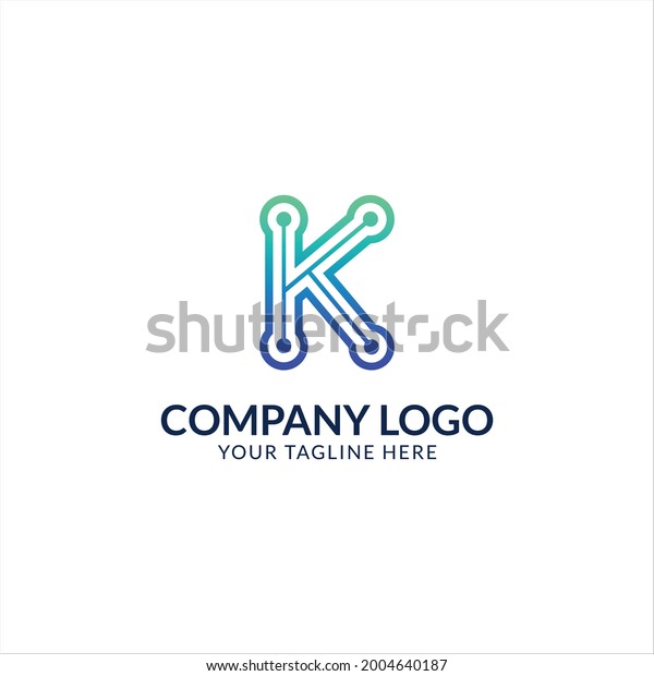 K Letter Technology Logo K Letter Stock Vector (Royalty Free ...