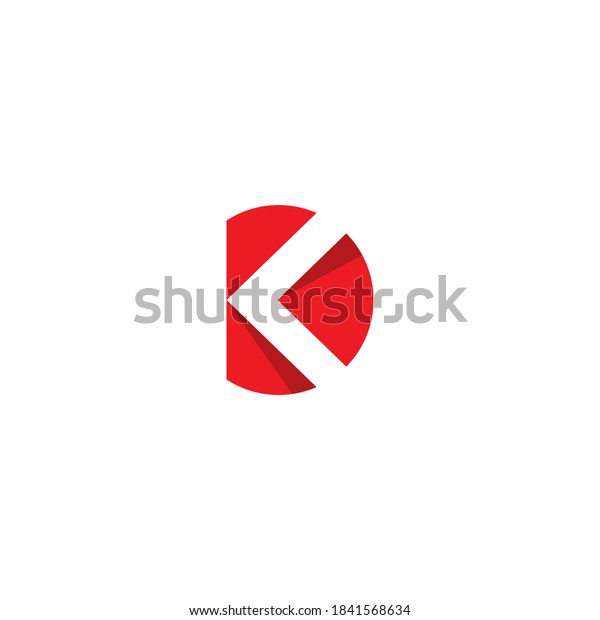 K Logo Red Color Simple Design Stock Vector (Royalty Free) 1841568634 ...