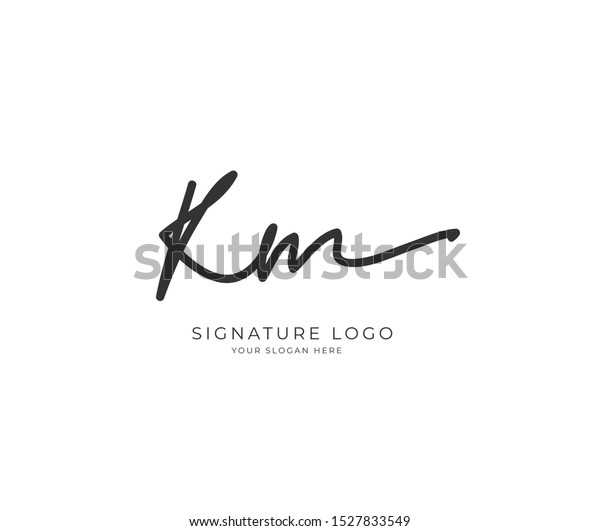 K M Km Initial Signature Handwriting Stock Vector (Royalty Free) 1527833549
